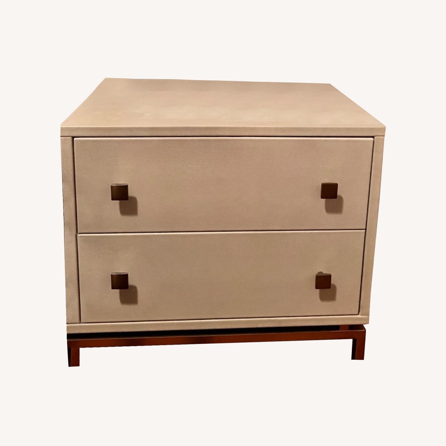 CB2 Ivory Shagreen Nightstand - AptDeco
