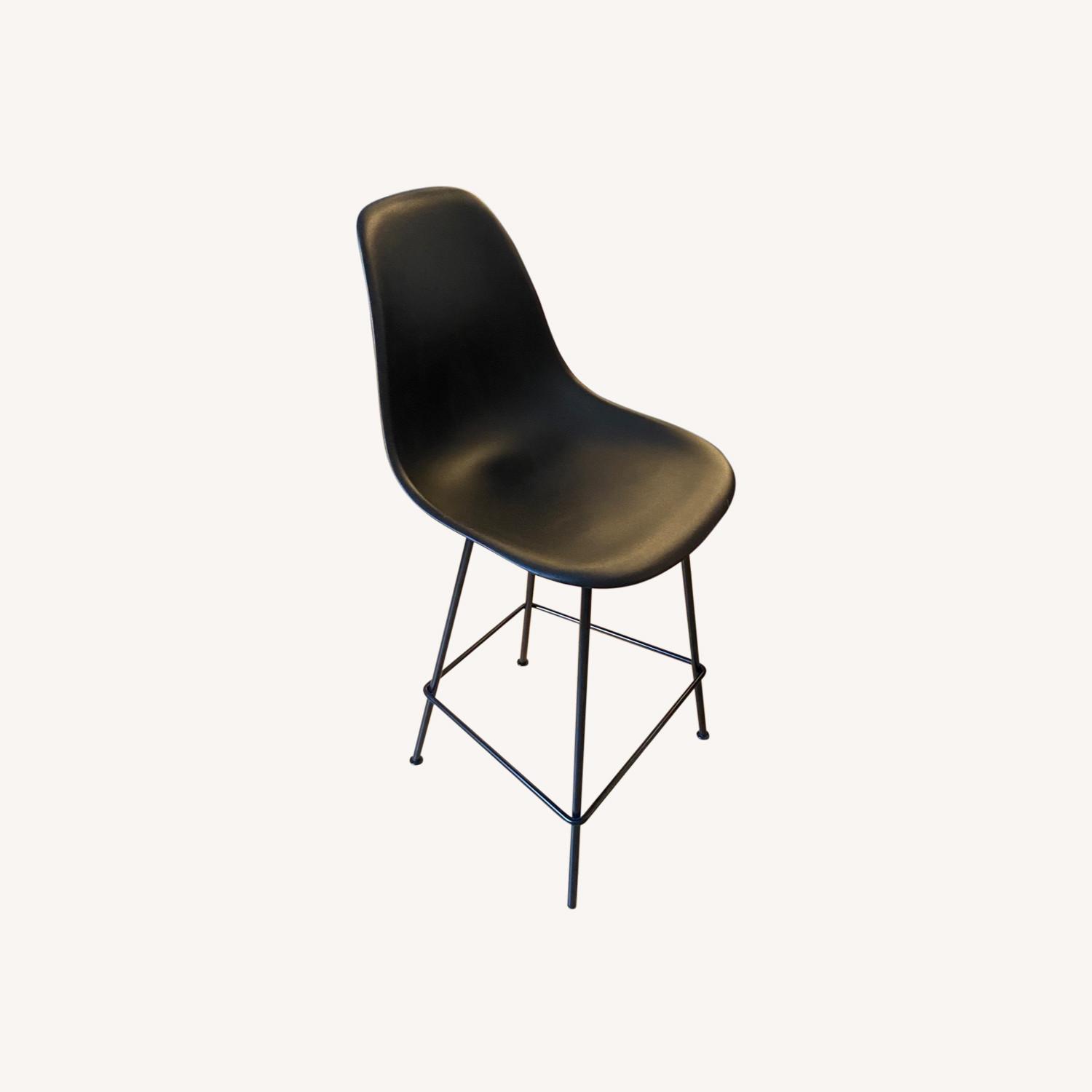 Eames Barstool Set, Black Plastic - AptDeco