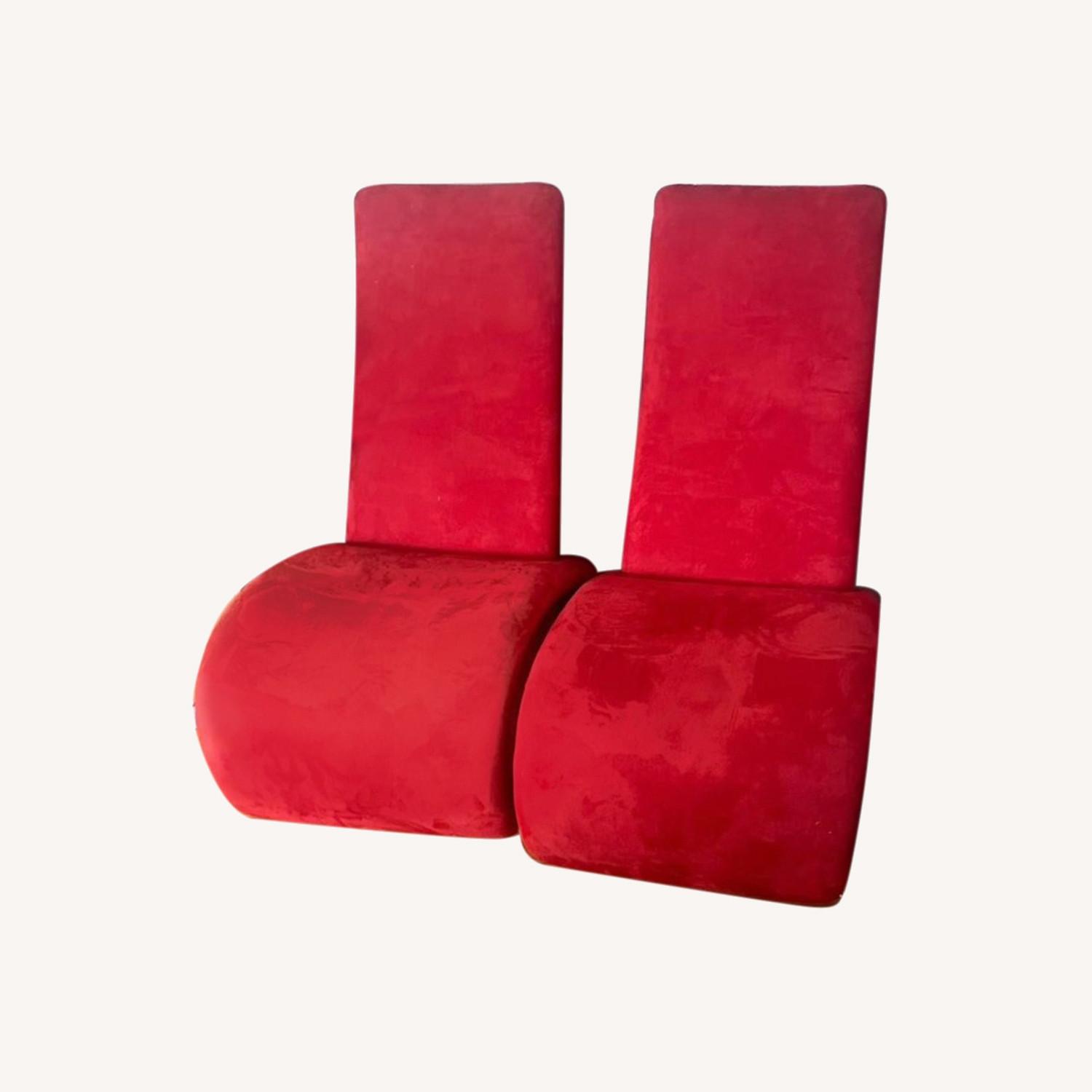 Swedish Modern Red Ribbon Chair (Set of two) - AptDeco