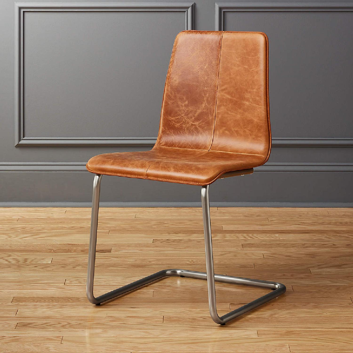 CB2 Pony Leather Chairs (2) - AptDeco
