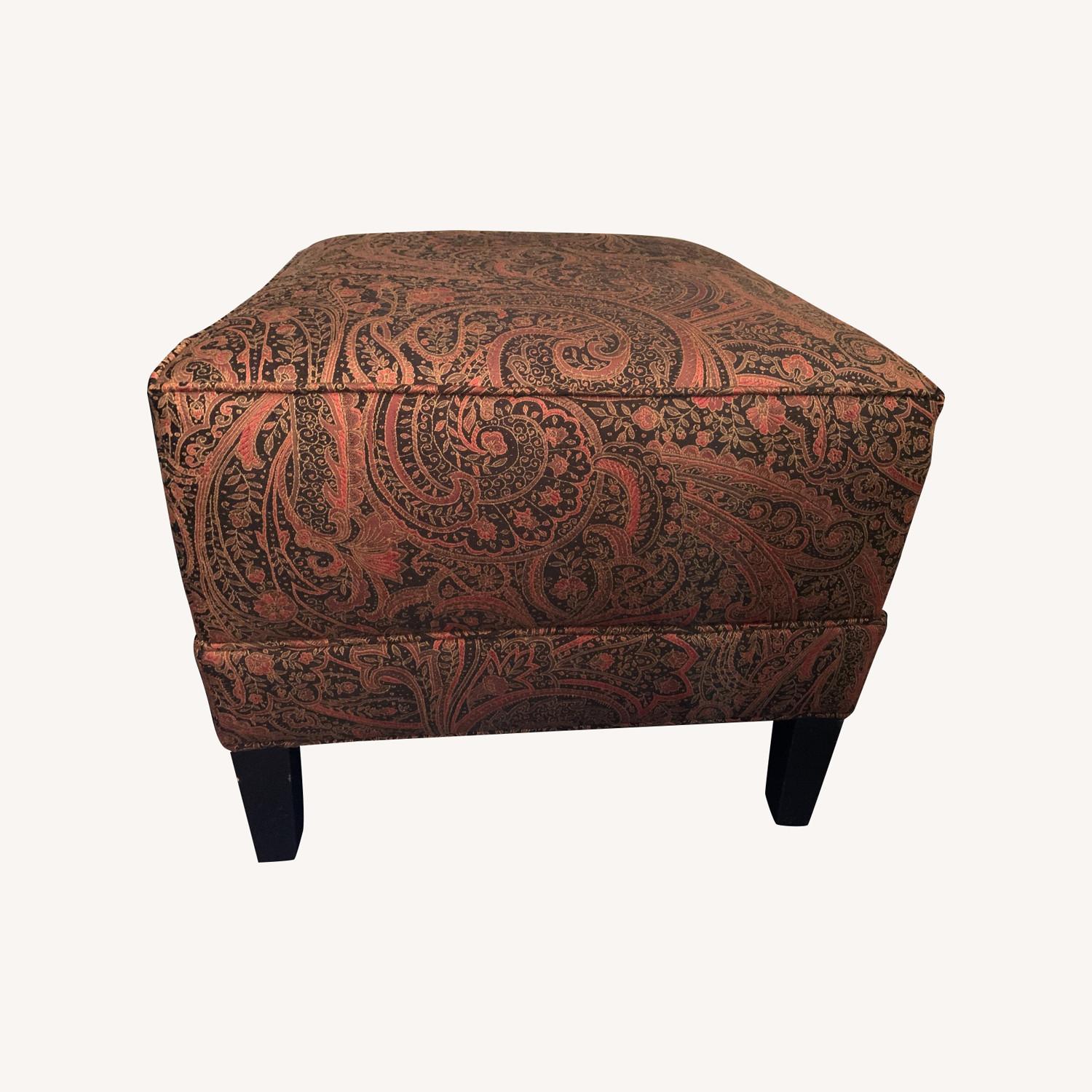 Ethan Allen Multi-Colored Paisley Ottoman - AptDeco