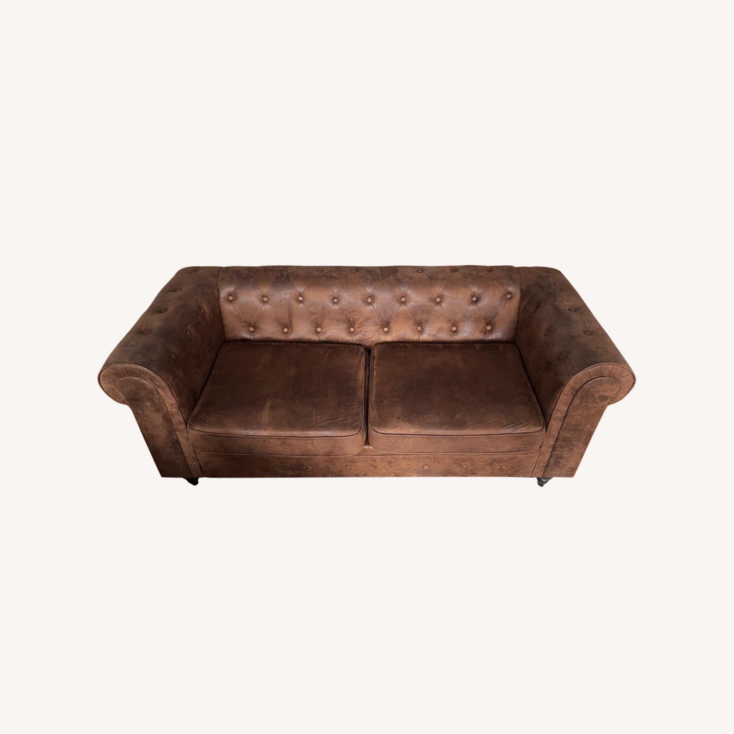 Wayfair Dark Brown 2 Seats Comfortable Sofa - AptDeco