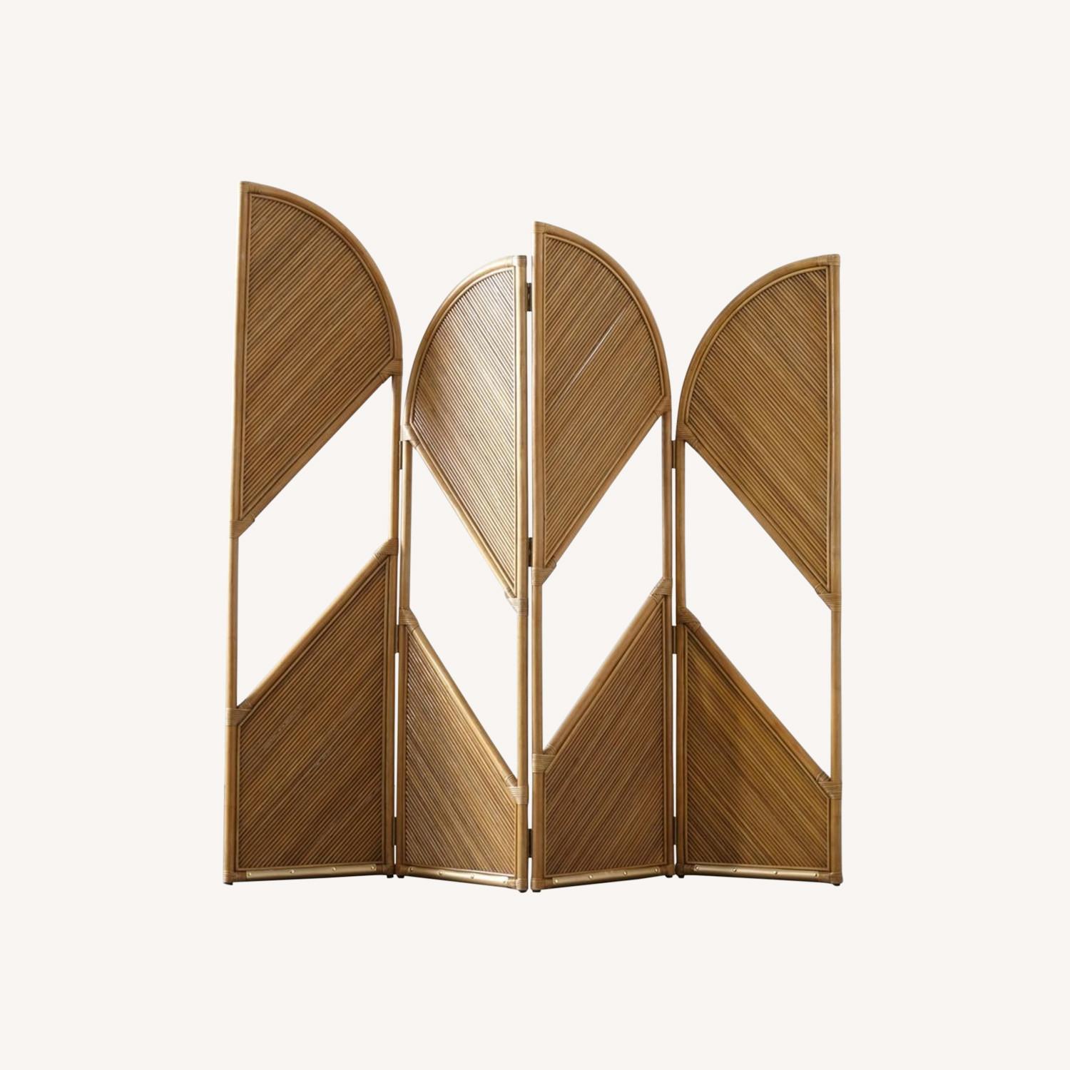CB2 Fan Natural Rattan Room Divider - AptDeco