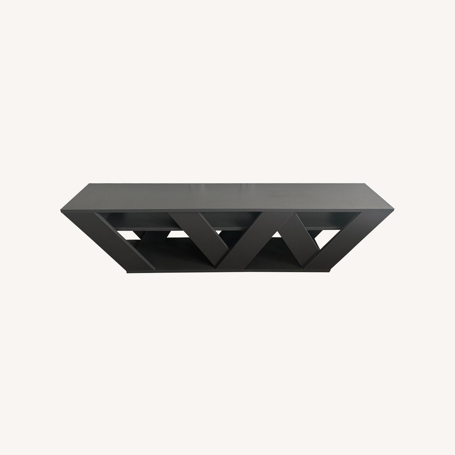 V-shaped Black TV Stand (TVs up to 70") - AptDeco