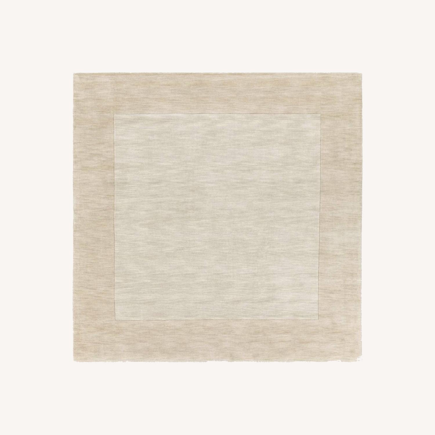 Solid Border Rug - AptDeco