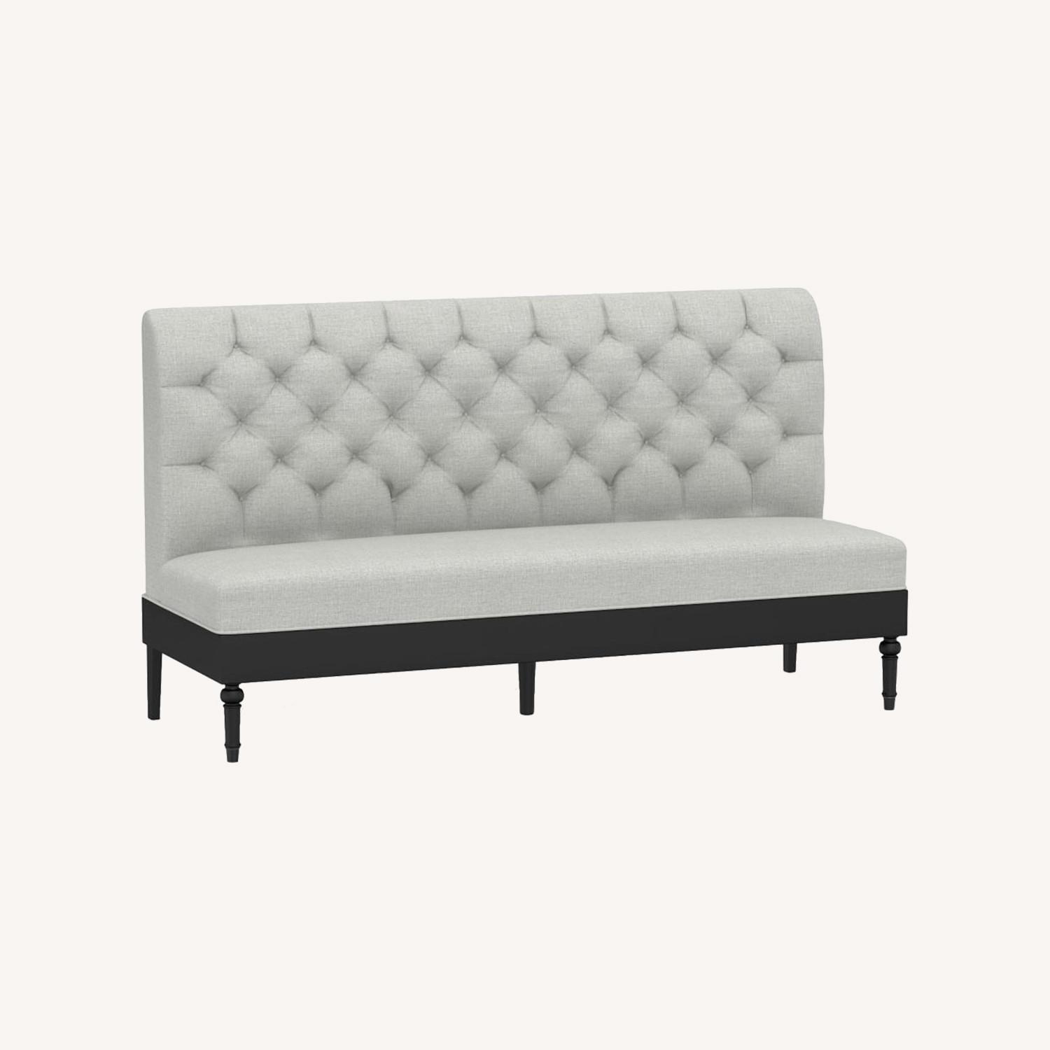 Pottery Barn Hayworth 3 Seater Banquette,Black Legs - AptDeco