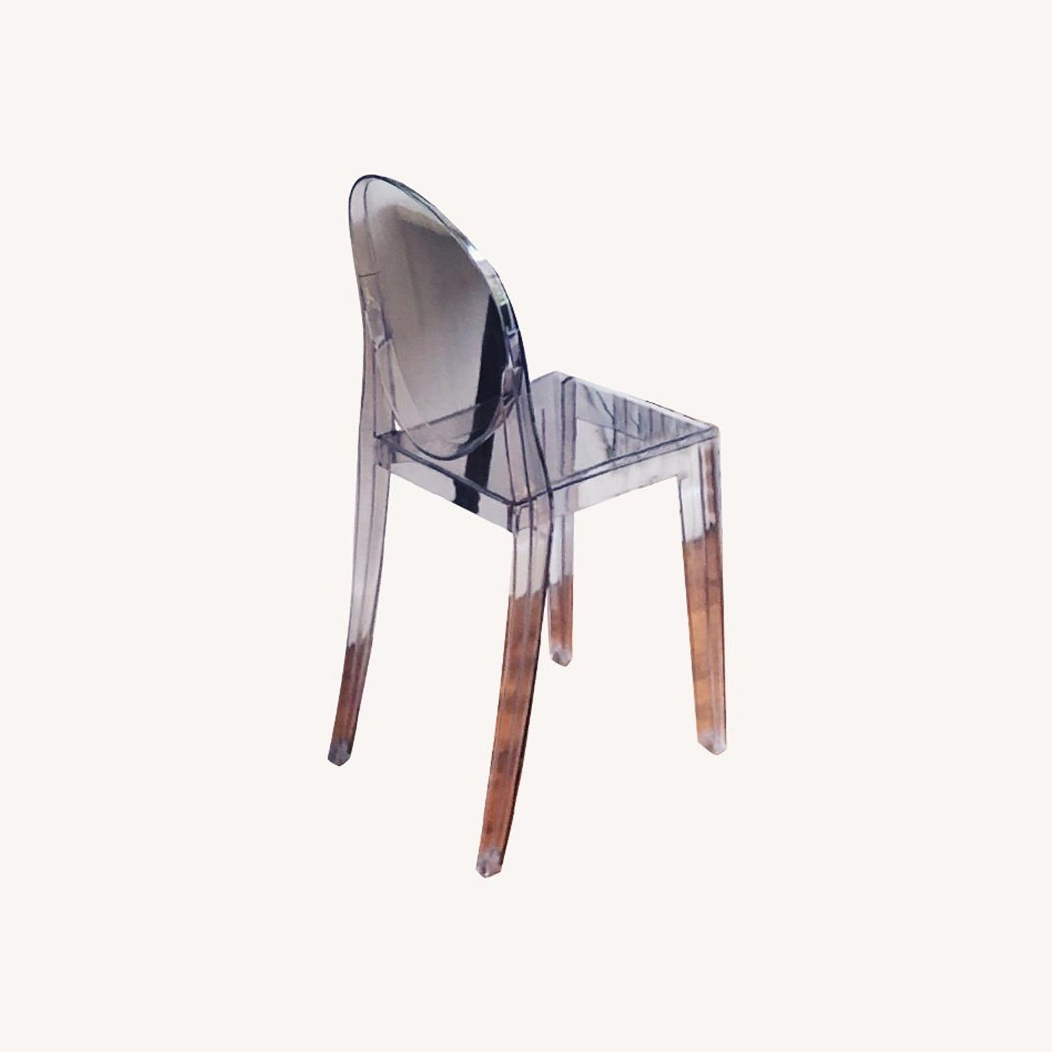 2 Modern Transparent "Ghost" Dining Chairs - AptDeco