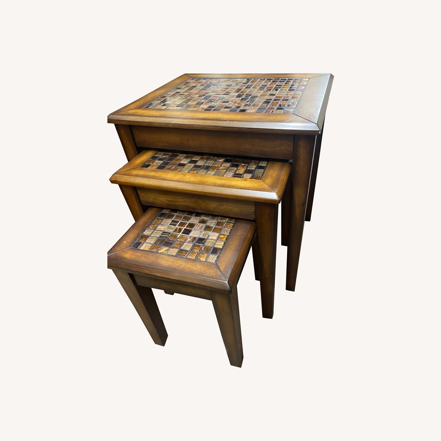 Jofran Baroque Nesting Tables With Mosaic Tile Inlay - AptDeco