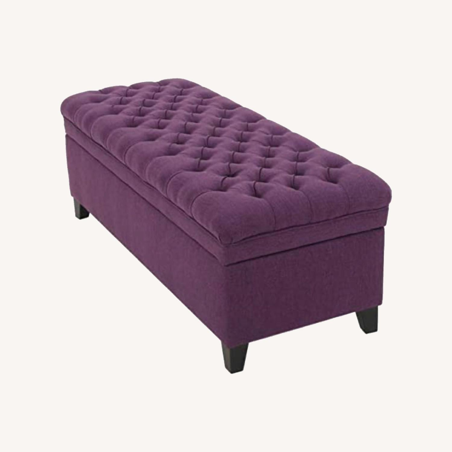 Purple Tufted Storage Bench - AptDeco