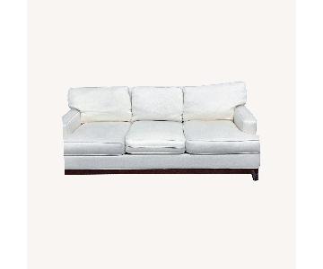 Ethan Allen Ivory Fabric Sofa - AptDeco