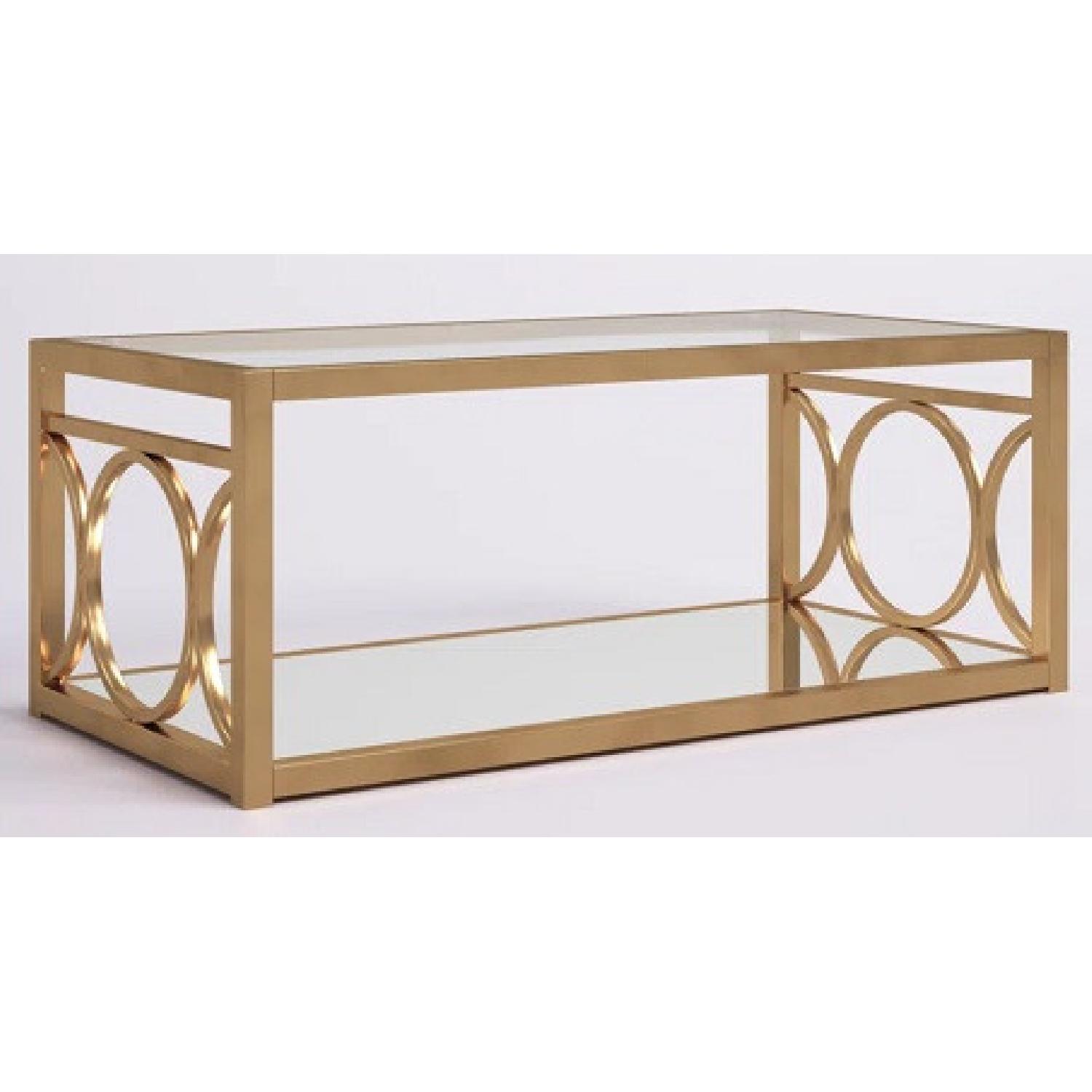 Wayfair Sophisticated Two Tier Gold Coffee Table - AptDeco