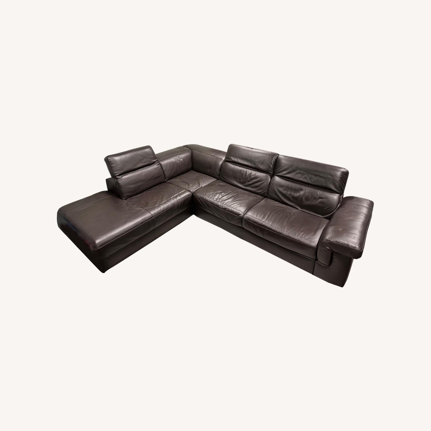 Natuzzi Editions 3 Piece Leather Sectional - AptDeco