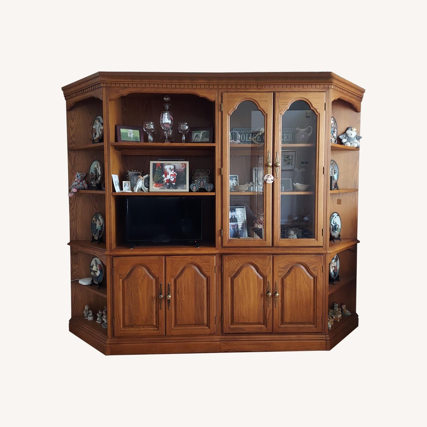 Hooker Furniture Co Solid Oak Wall Unit - AptDeco