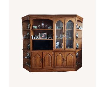 Hooker Furniture Co Solid Oak Wall Unit - AptDeco