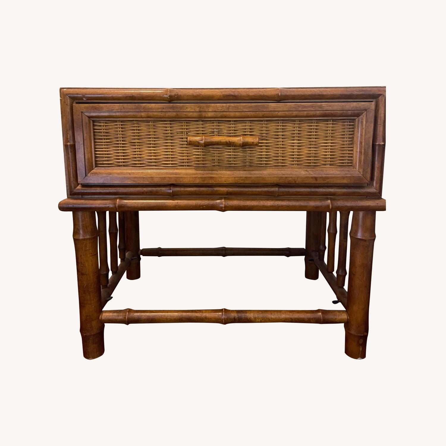Antique Bamboo Nightstand - AptDeco