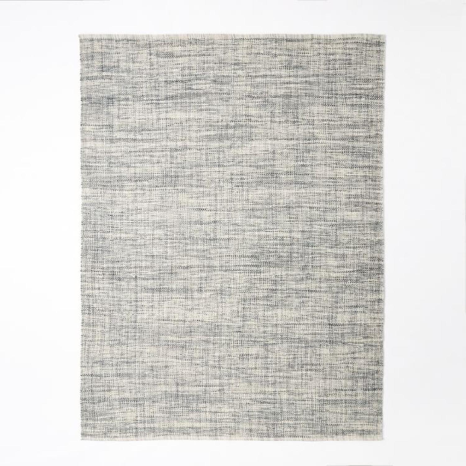 West Elm Mid-Century Heathered Basketweave Wool Rug - AptDeco