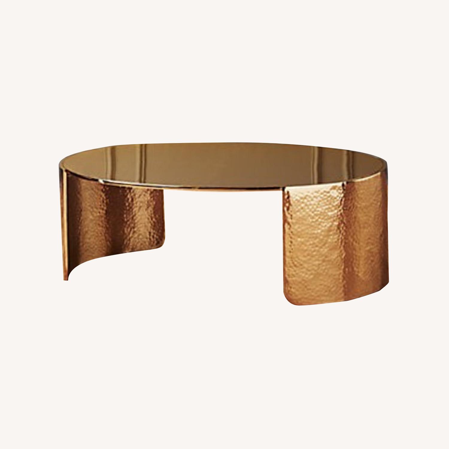 CB2 Cuff Hammered Gold Coffee Table - AptDeco
