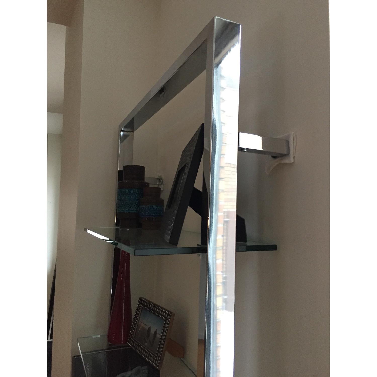 CB2 Tesso Chrome Wall Mounted Bookcase - AptDeco