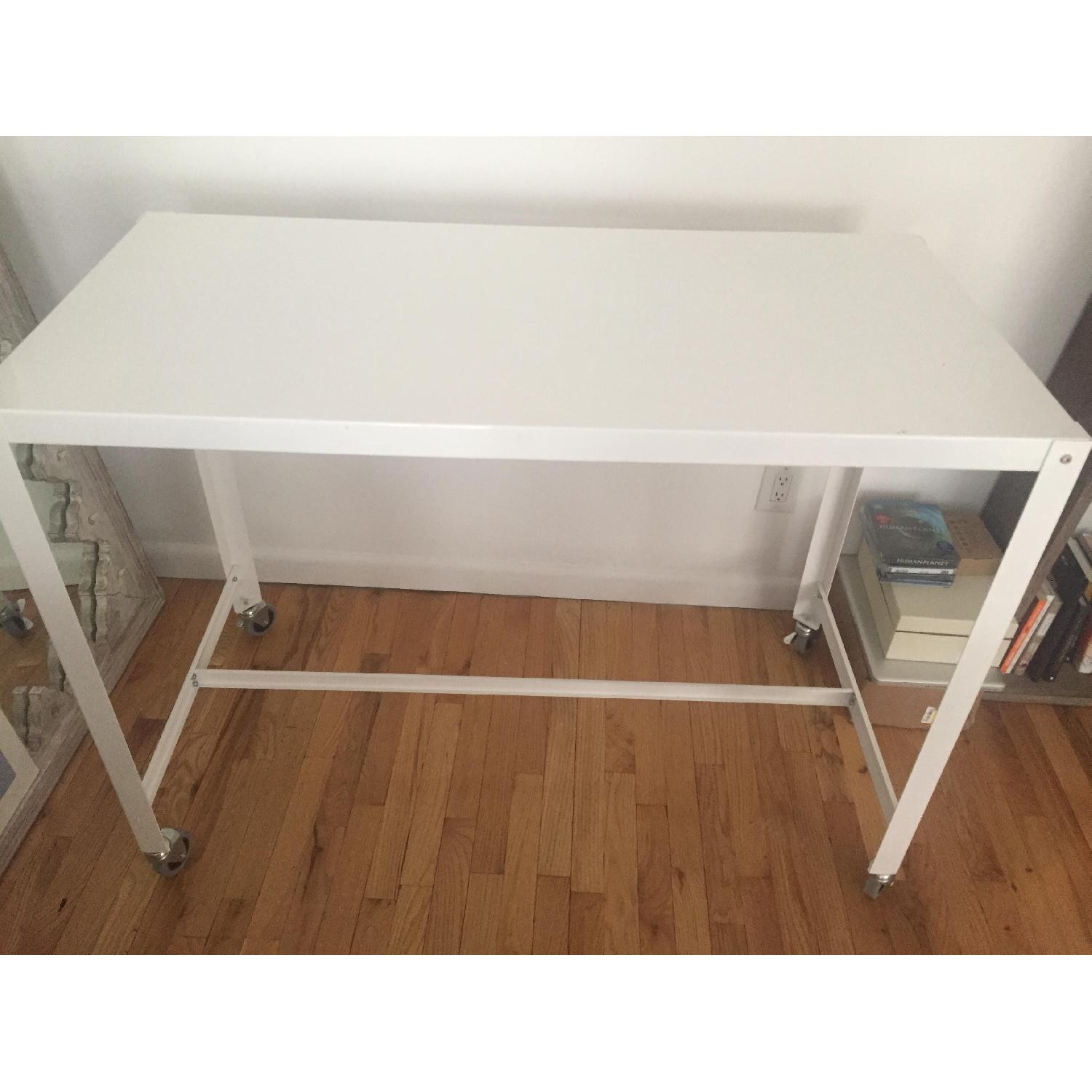 CB2 Go Cart Rolling Desk/Counter Table - AptDeco