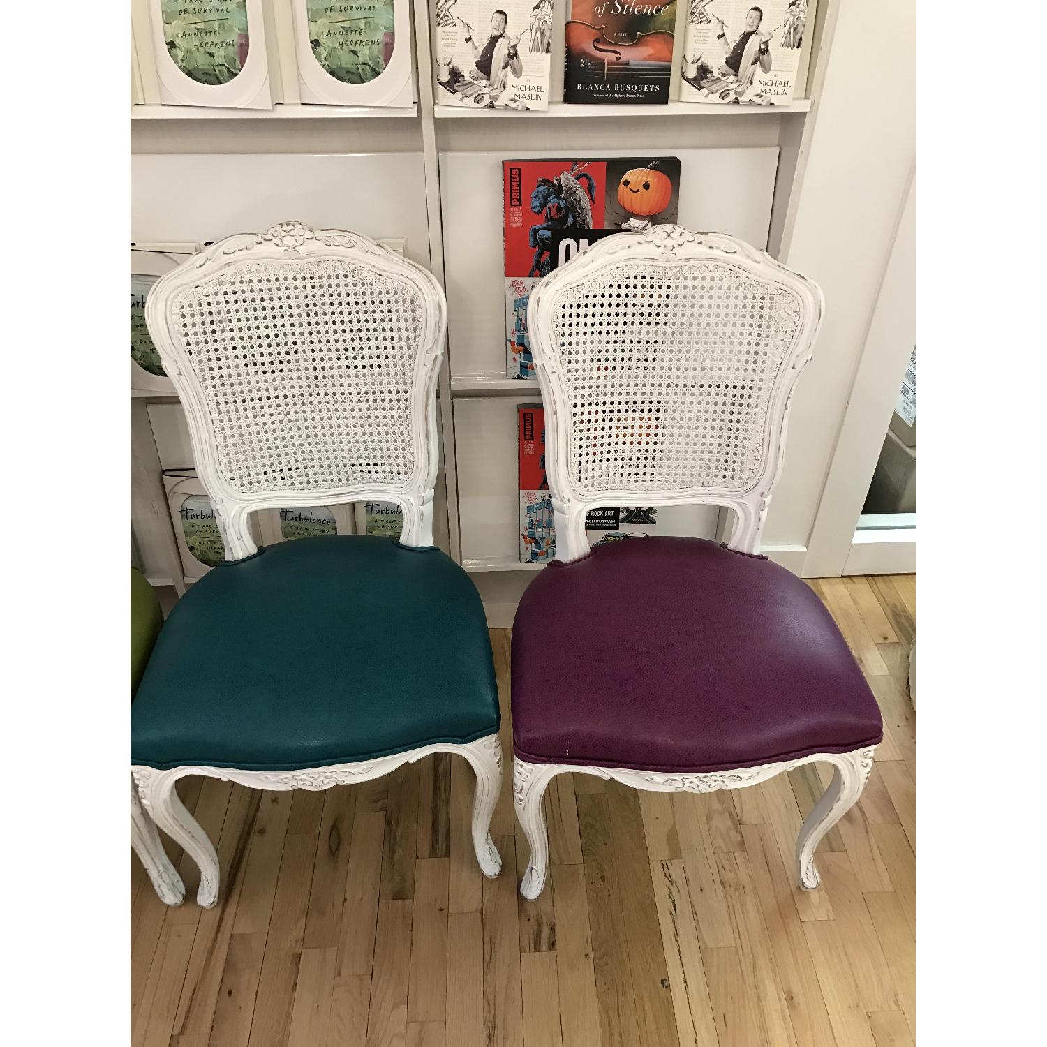 Custom Colorful Shabby Chic Dining Chairs - AptDeco