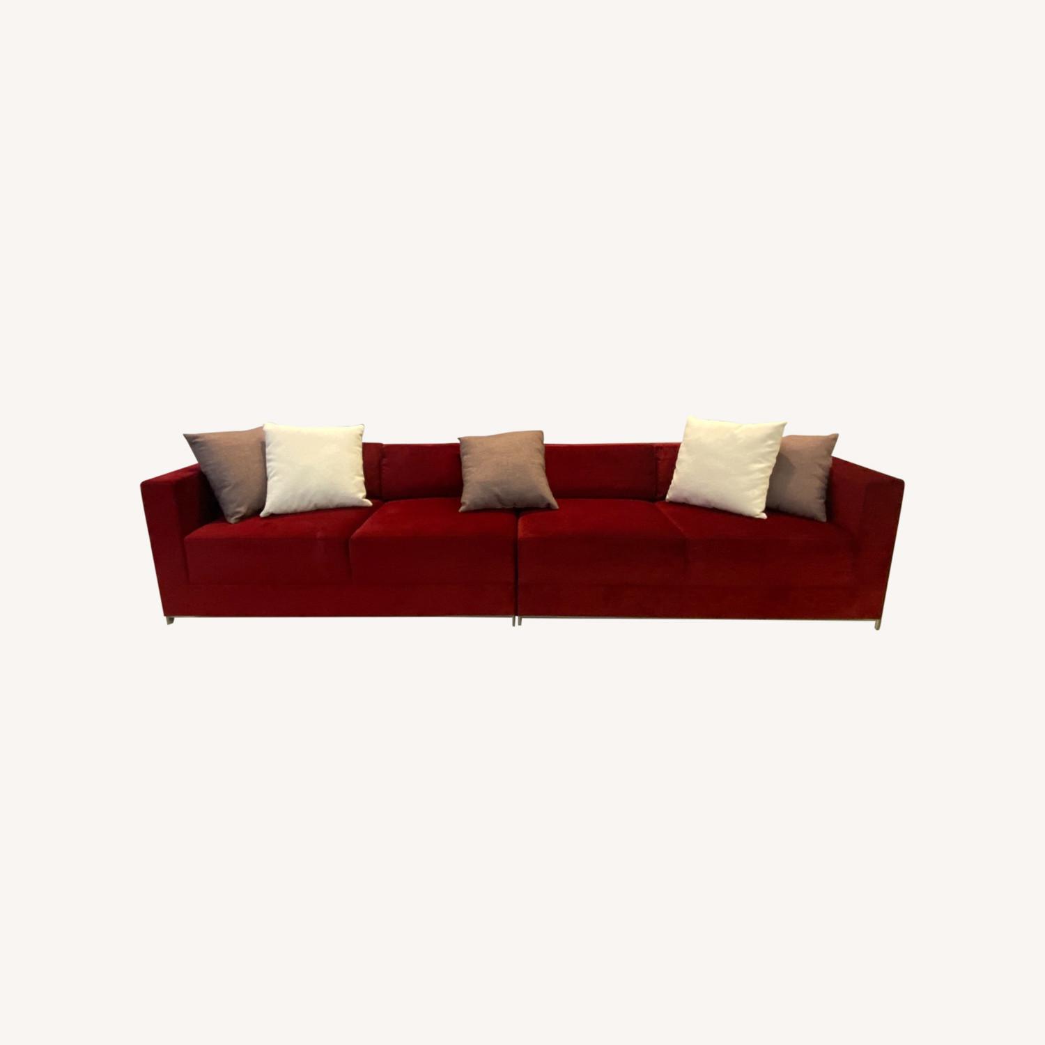 Bernhardt Design Knoll Red Sofa - AptDeco