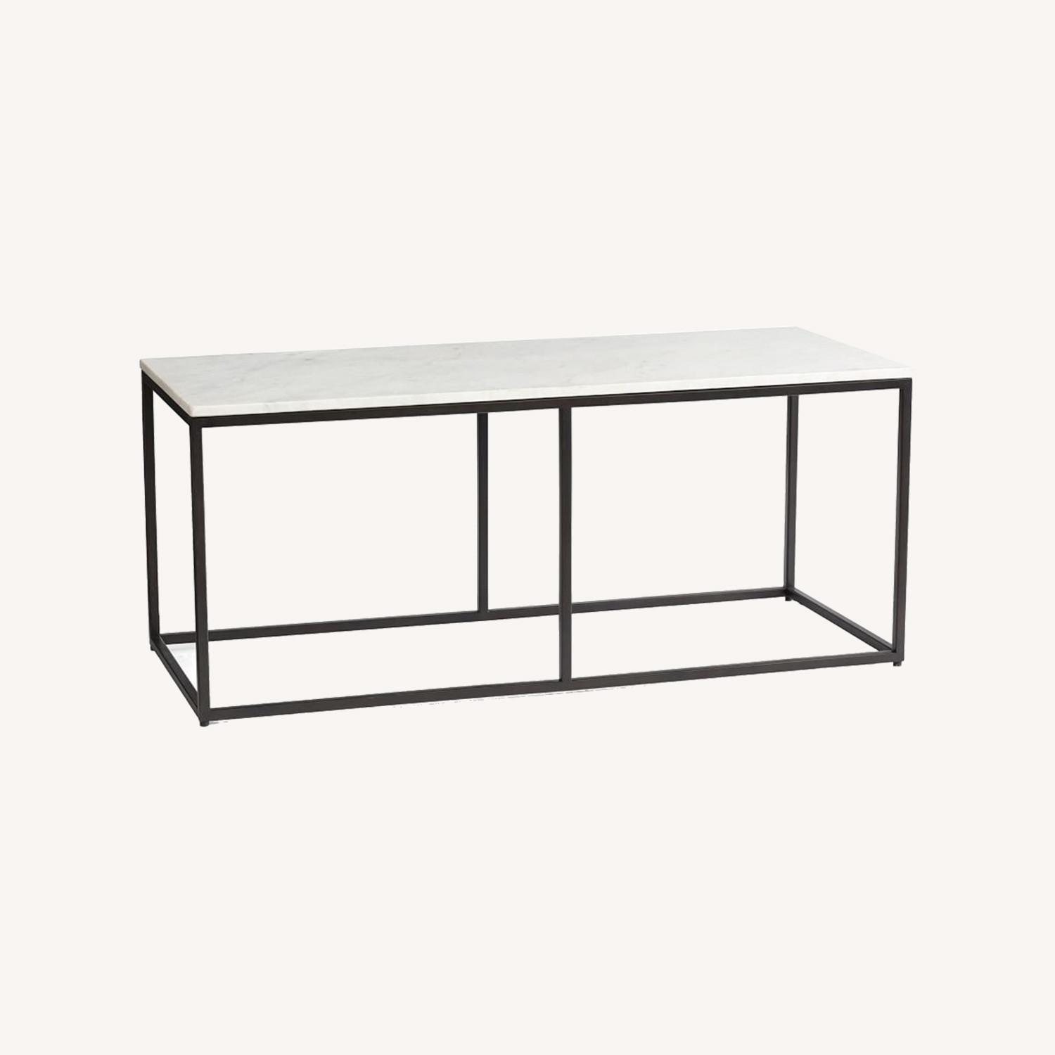 Pottery Barn Delaney Marble Rectangular Coffee Table - AptDeco