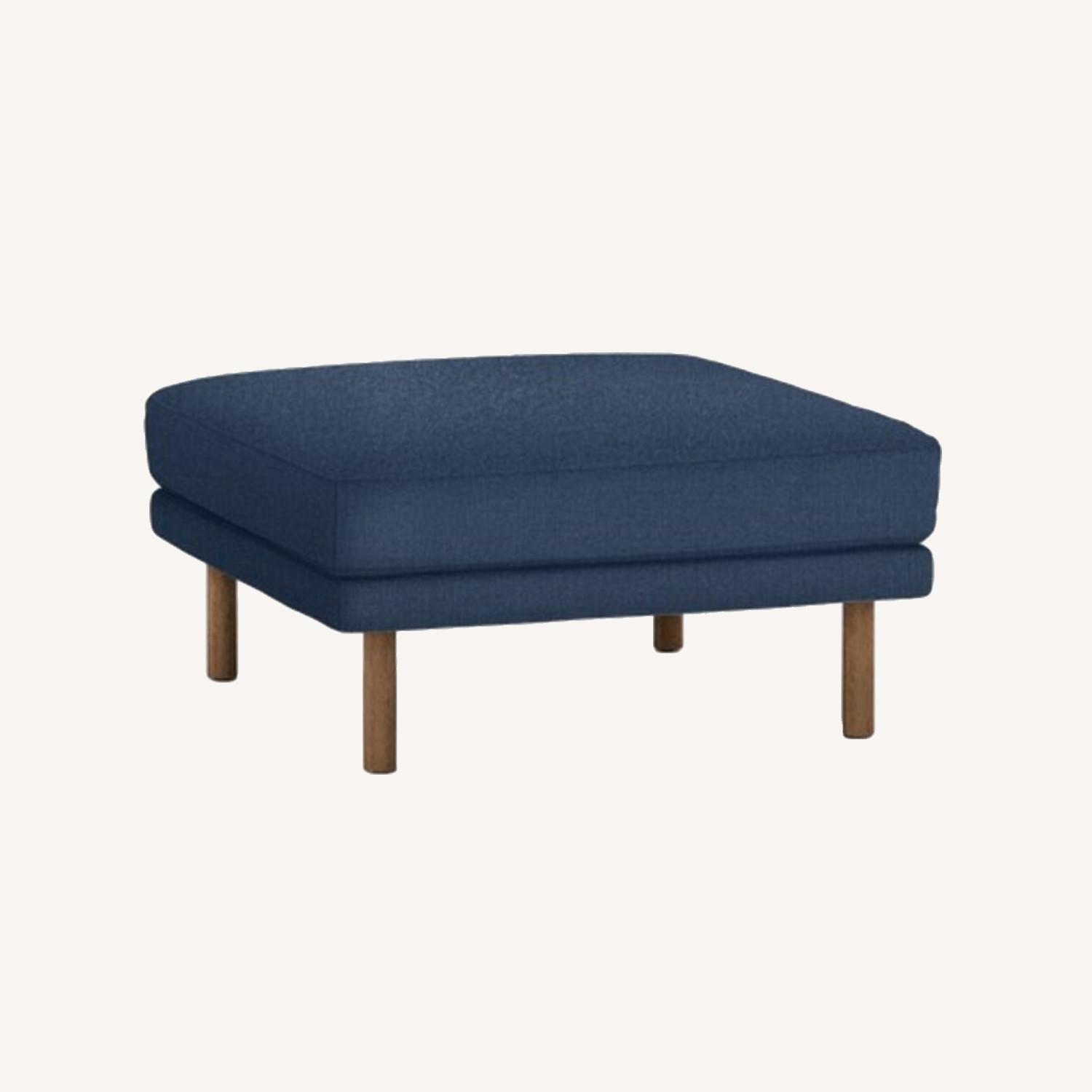 Burrow The Field Ottoman in Navy Blue - AptDeco