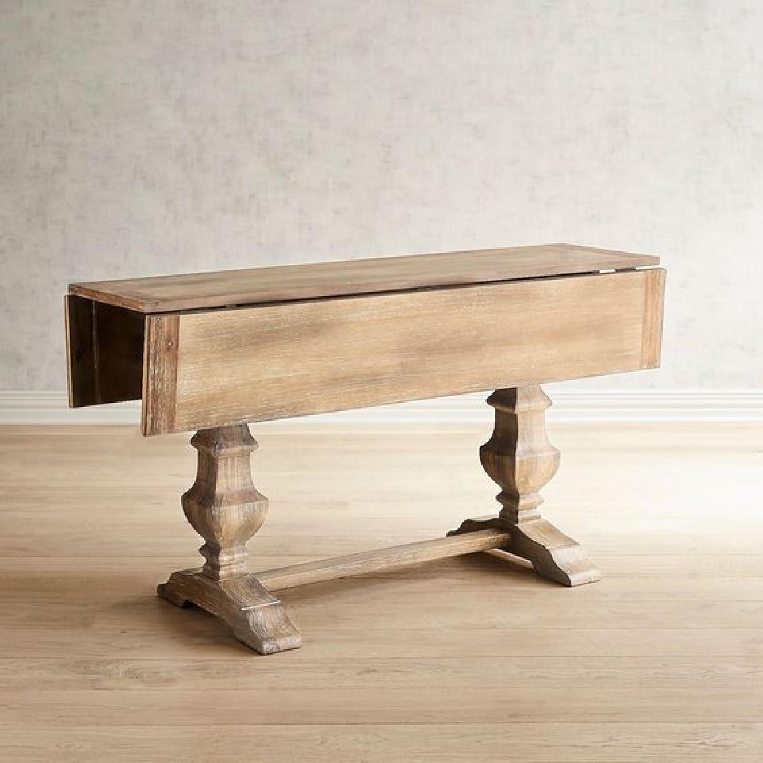 Pier 1 Bradding Drop Leaf Dining Table in Natural Wood - AptDeco