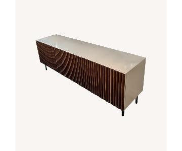 Midecentury Moderna Fluted Wood Sideboard - AptDeco