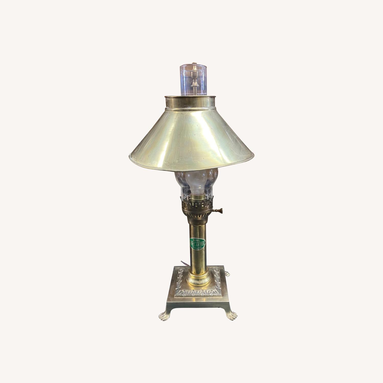 Vintage Paris Istanbul Orient Express Brass Lamp - AptDeco