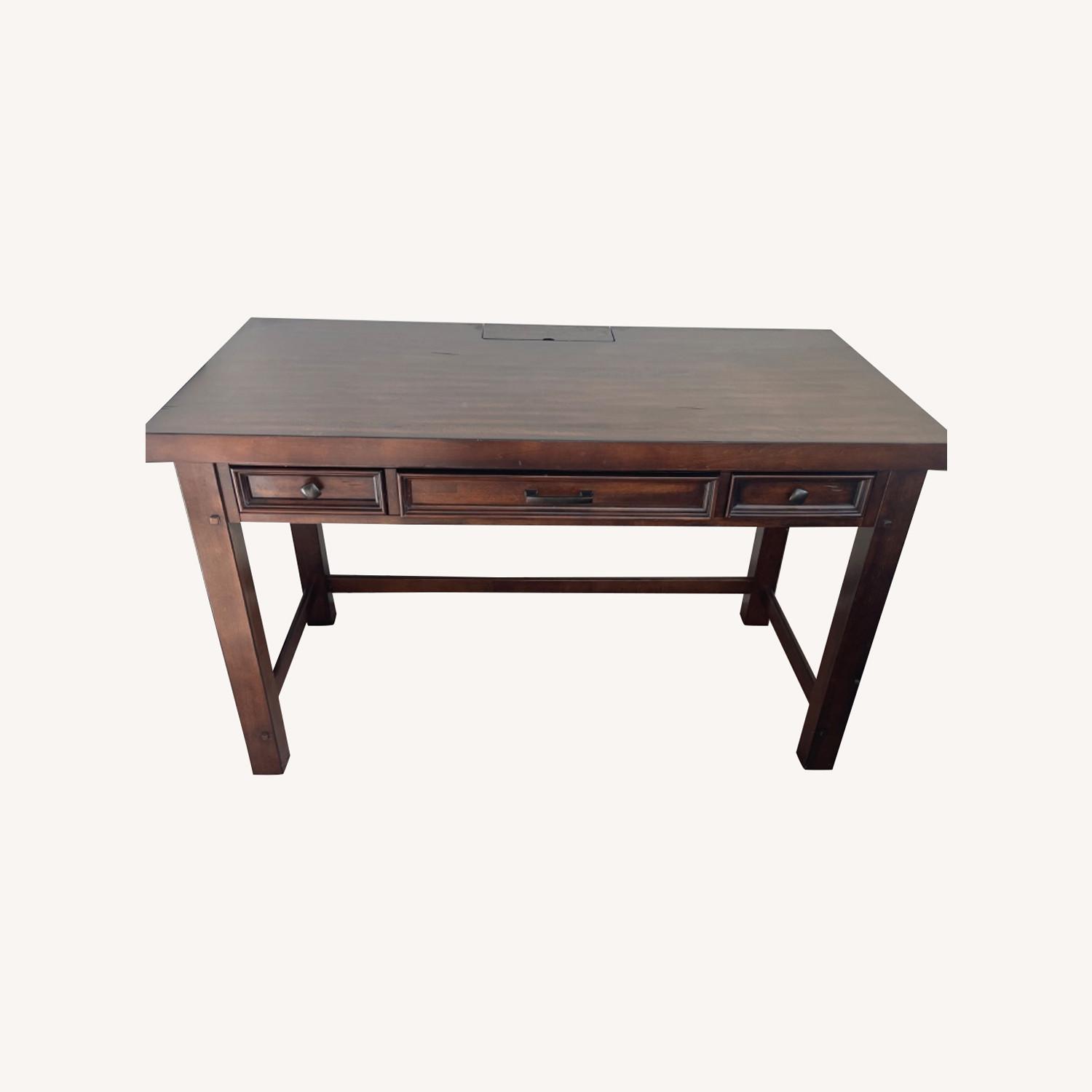Brown Wood Transitional Desk - AptDeco
