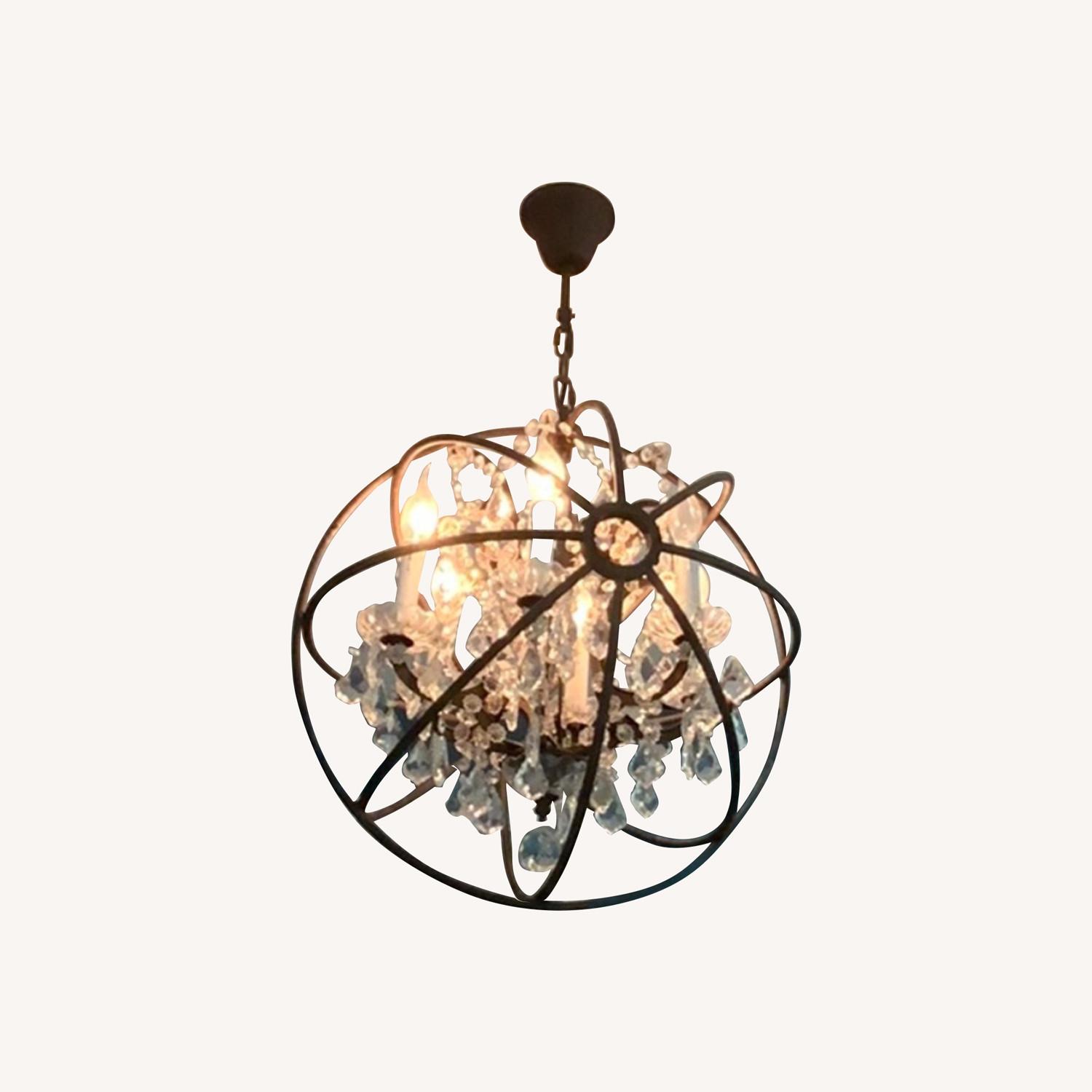 Restoration Hardware Iron Orb Crystal Chandelier - AptDeco
