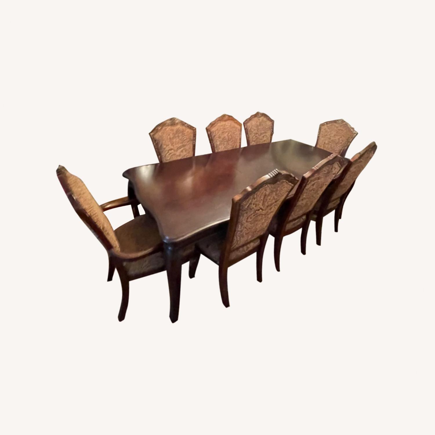 Solid Wood Extendable Dining Table With 8 Chairs - AptDeco