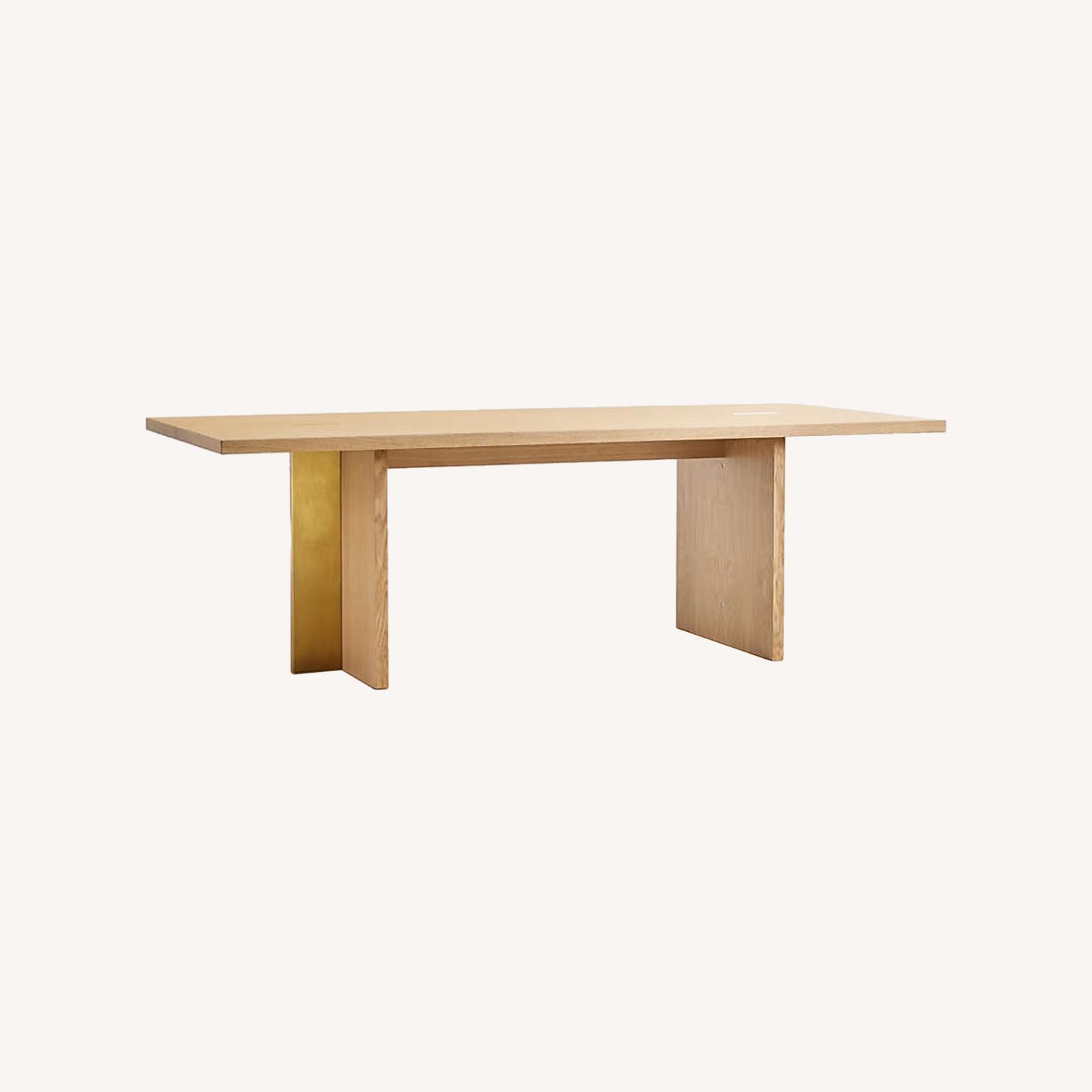 Crate & Barrel Paradox Oak Dining Table - AptDeco
