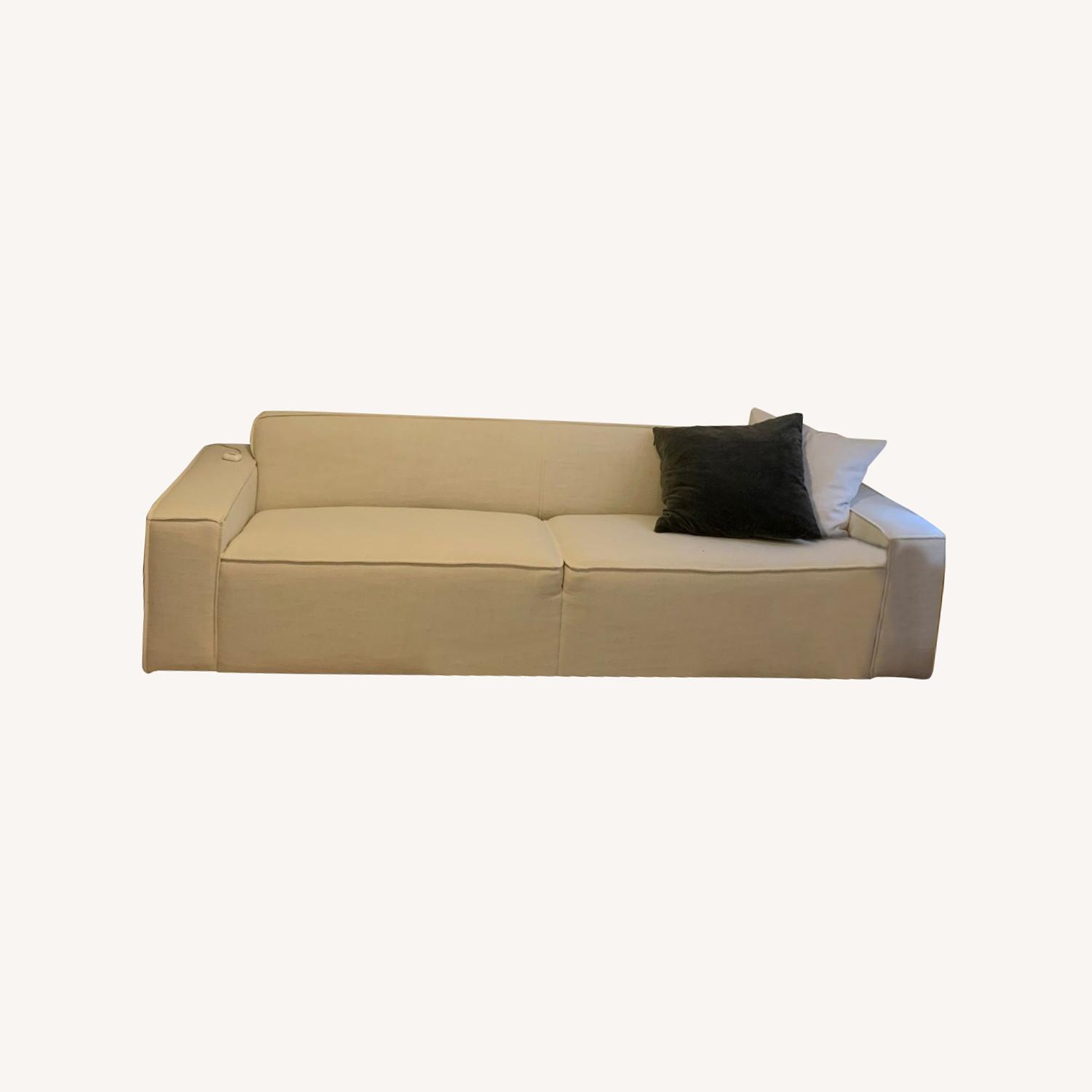 TOV Furniture Cream Linen Sofa - AptDeco