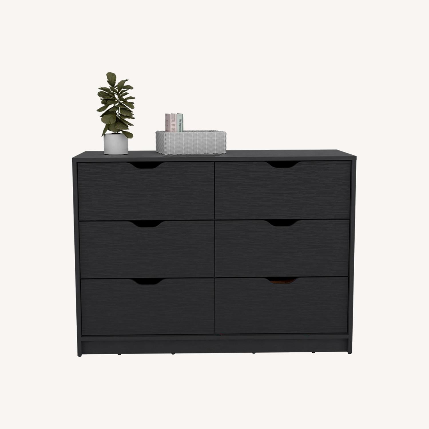 Dresser Curio, Four Drawers, Black Wengue Finish - AptDeco
