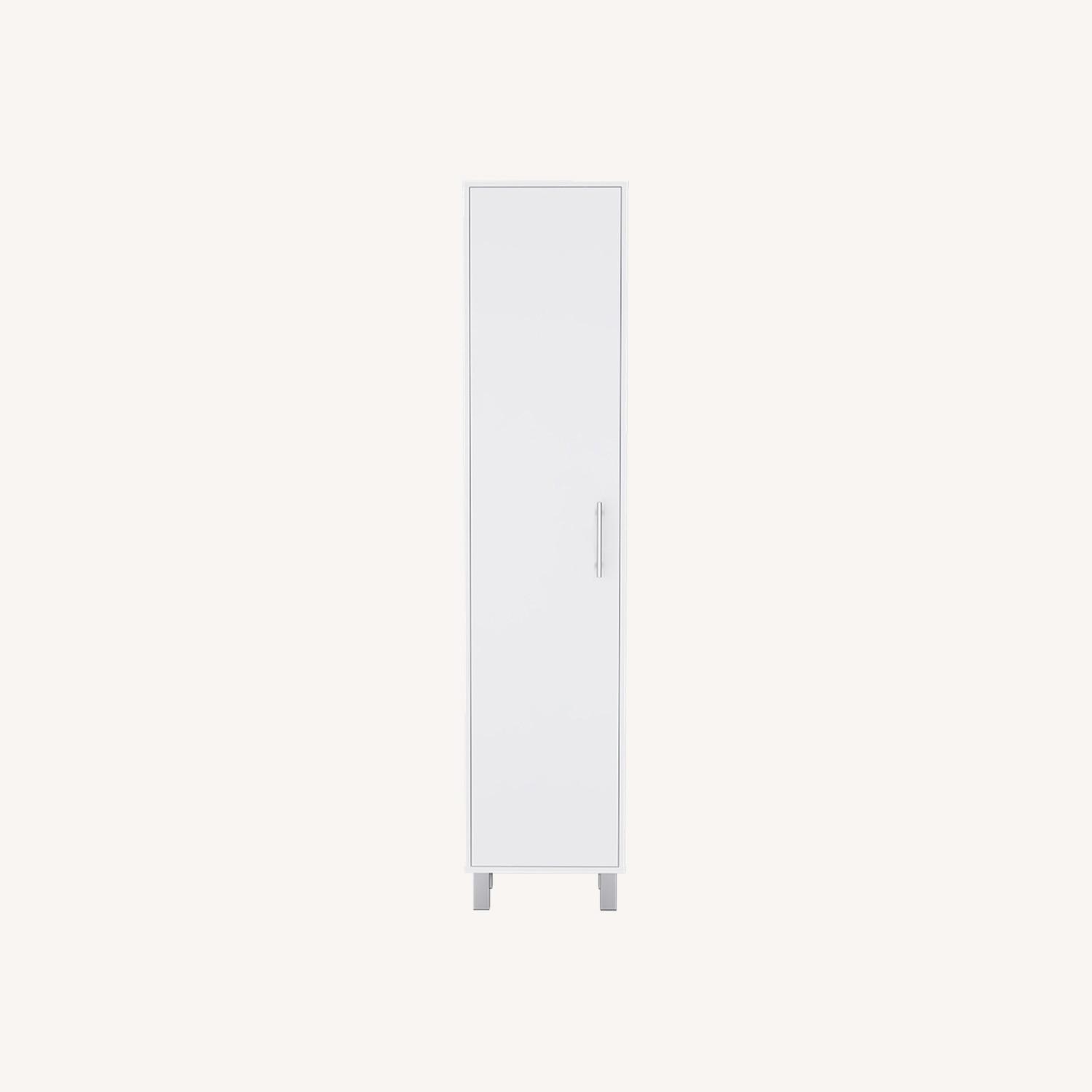 Storage Cabinet Buccan, Five Shelves, White Finish - AptDeco