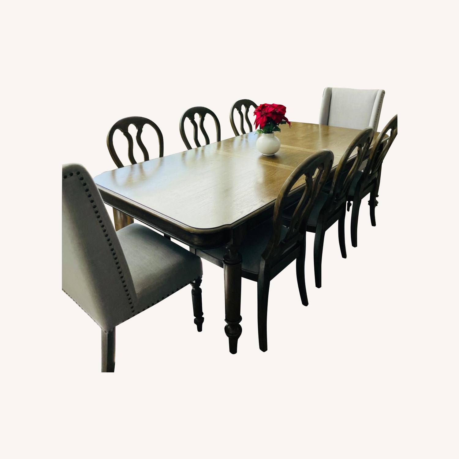Wood 9-piece Dining Set - AptDeco