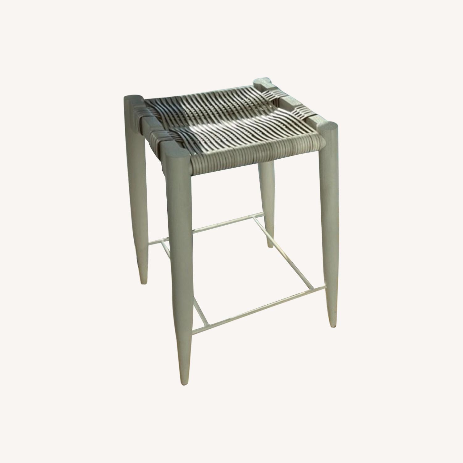 CB2 Nahla Leather-Wrapped Bar Stools - AptDeco