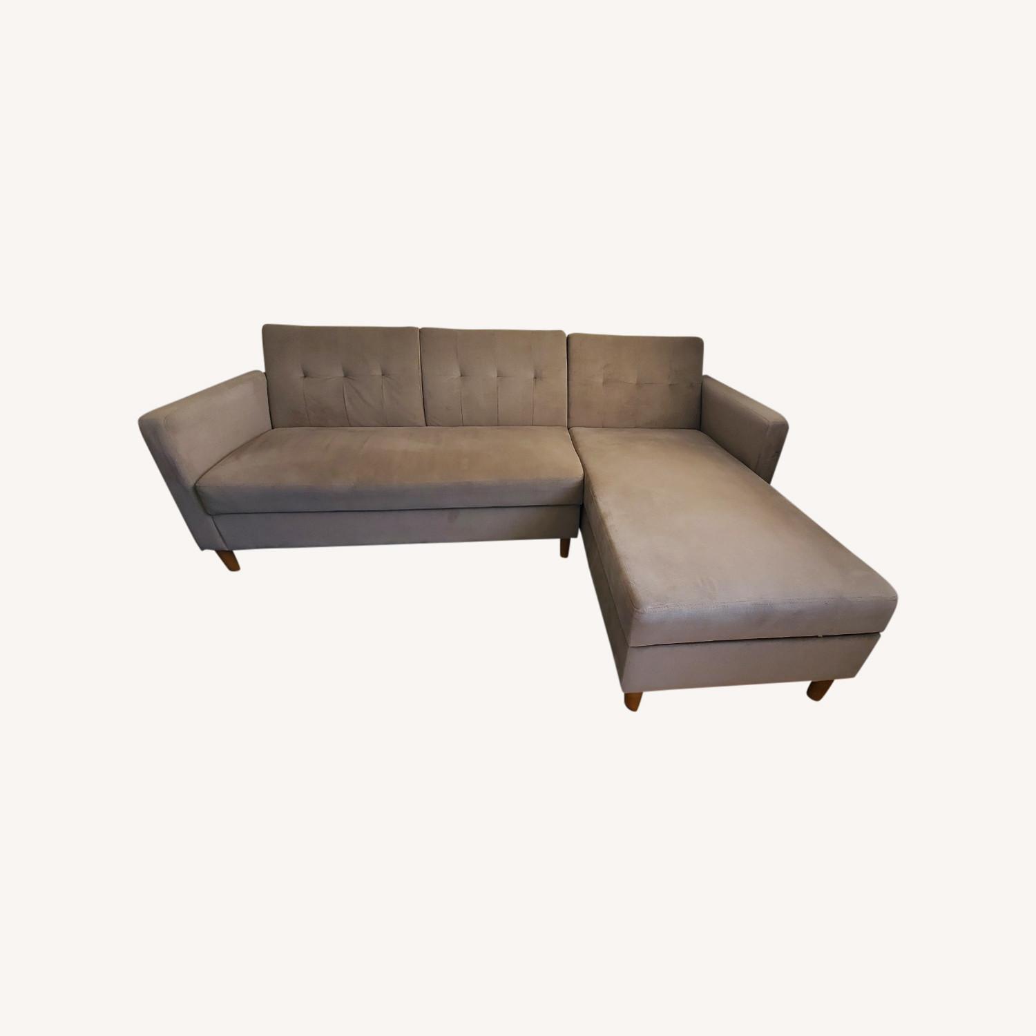 Joss & Main Beige L-Shaped Section Sofa - AptDeco