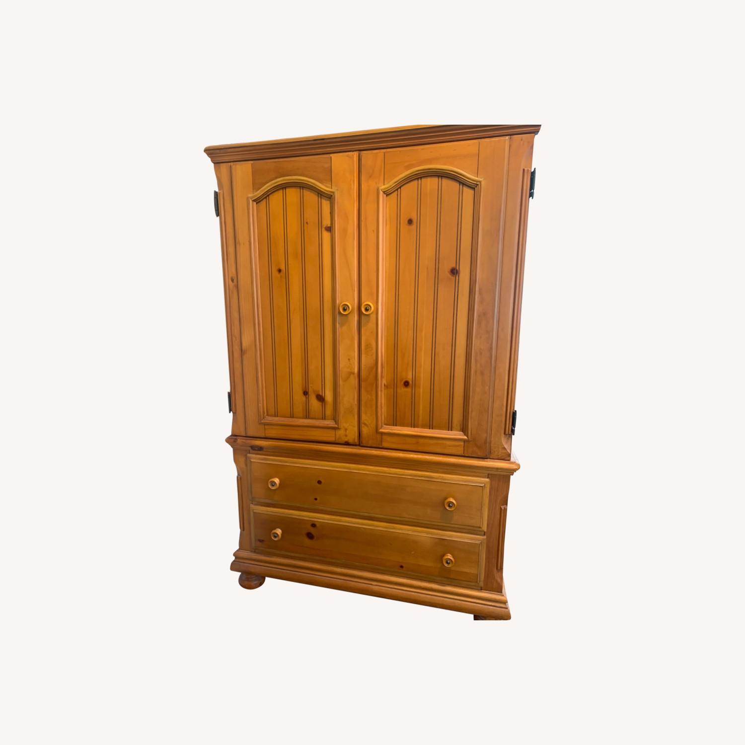 Raymour & Flanigan Wooden Armoire - AptDeco