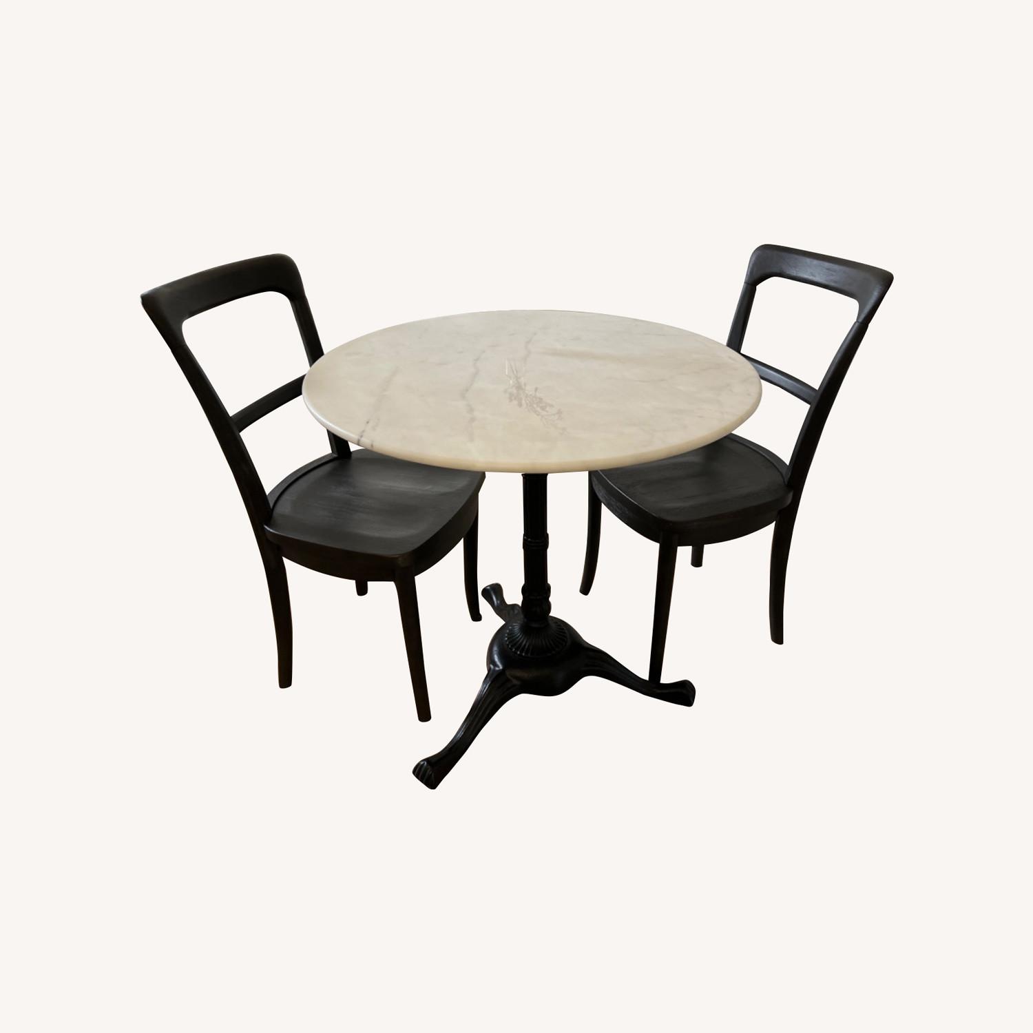 Pottery Barn Marble Bistro Table & Chair Set - AptDeco