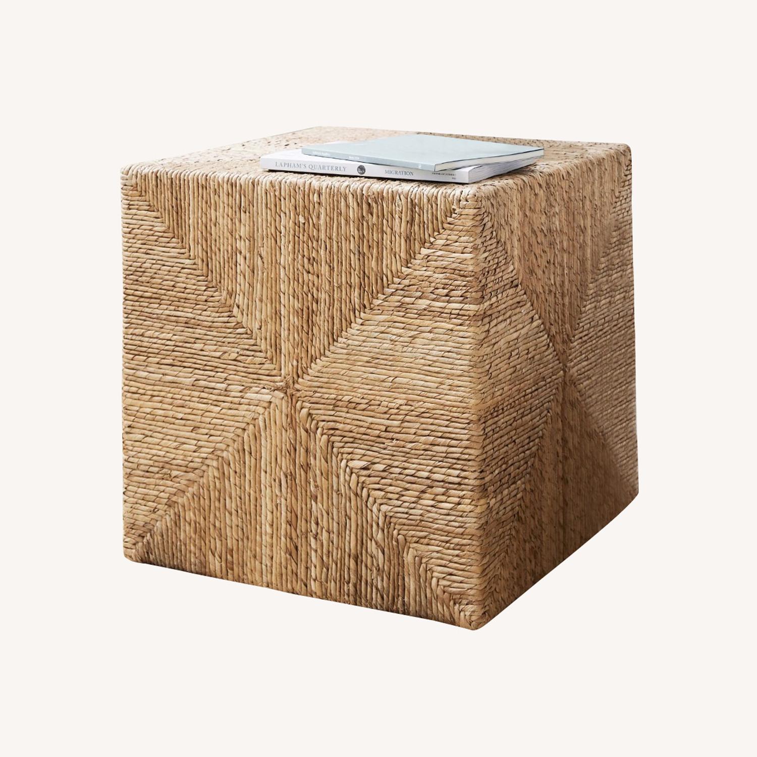 Pottery Barn Malibu Square Woven Accent Cube - AptDeco
