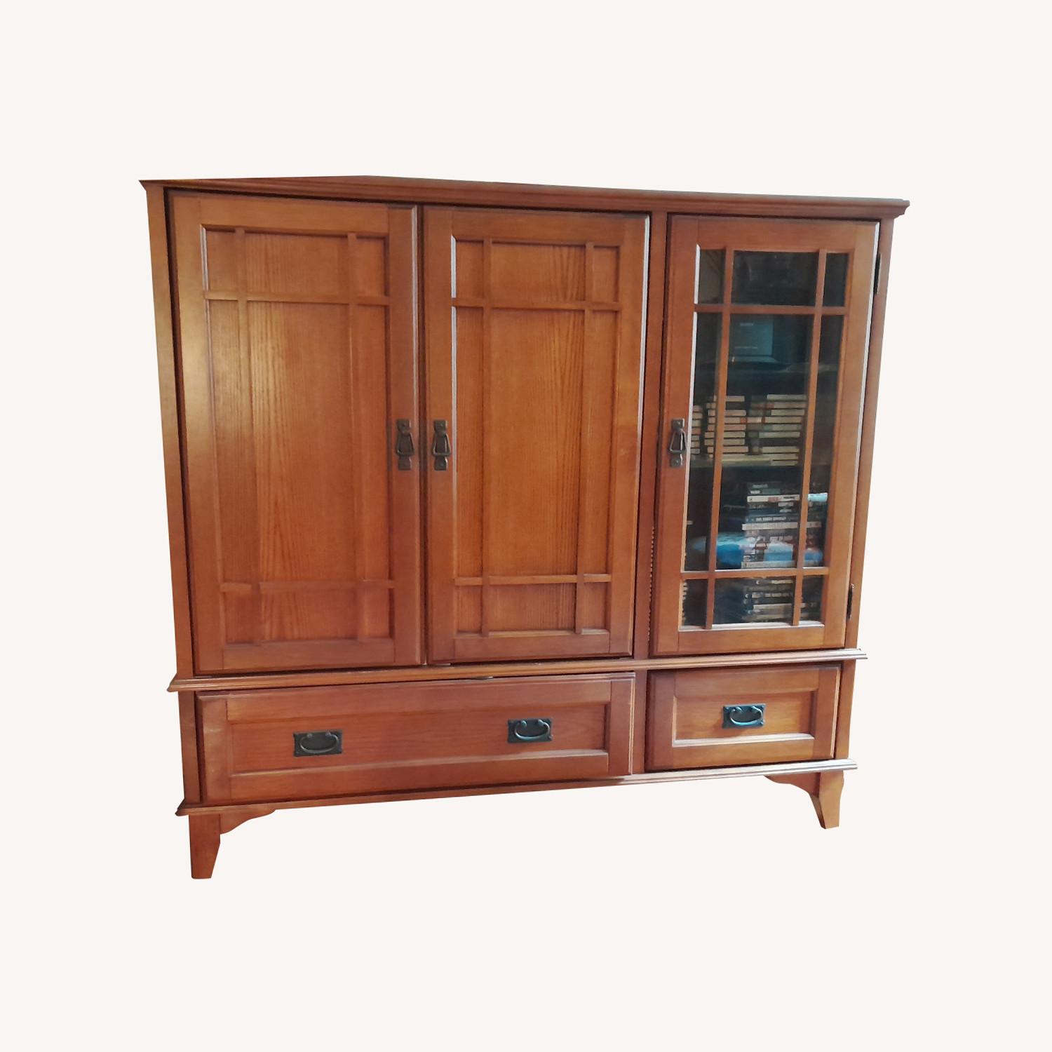 Compact Western-style Entertainment Center - AptDeco