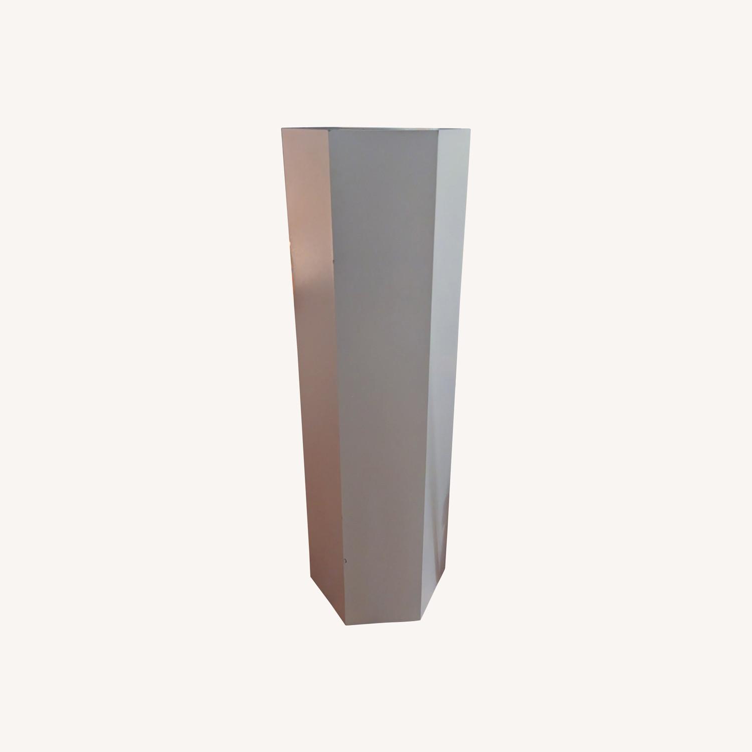 Set of 2 42" White Hexagonal Pedestals - AptDeco