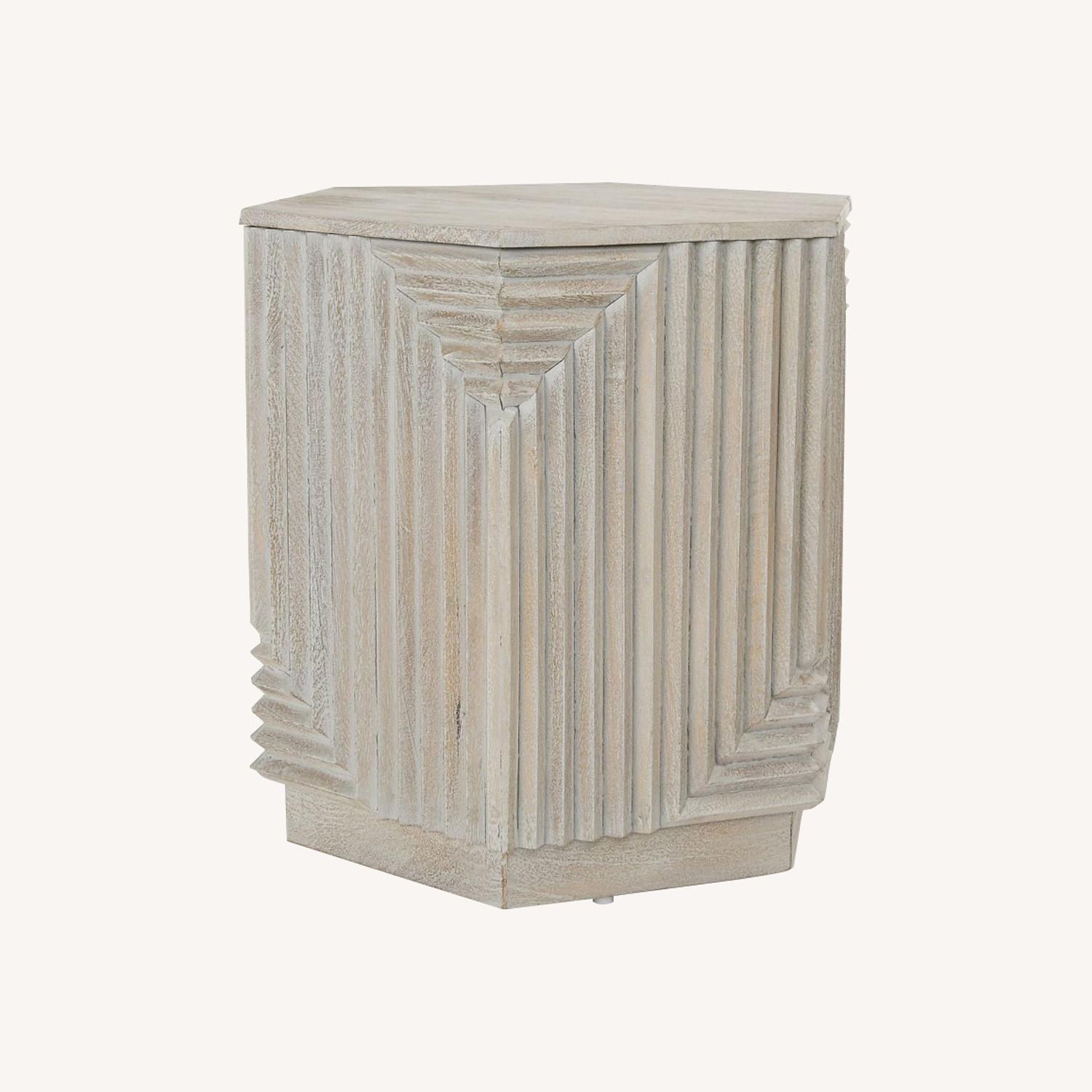 West Elm Diagonal Ridges Side Table (25") - AptDeco