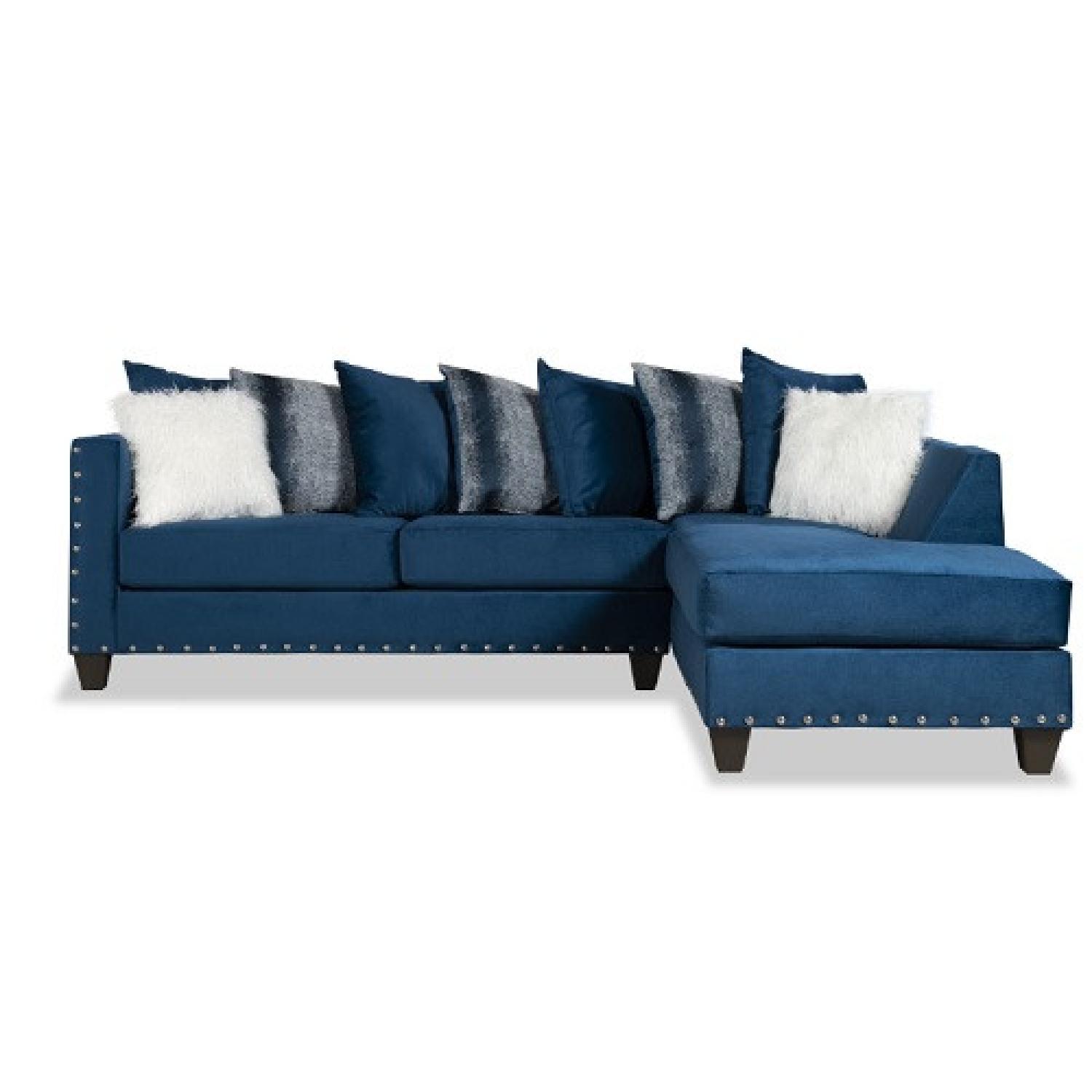 Bob's Discount Diva Blue Sectional with Swivel Chair - AptDeco