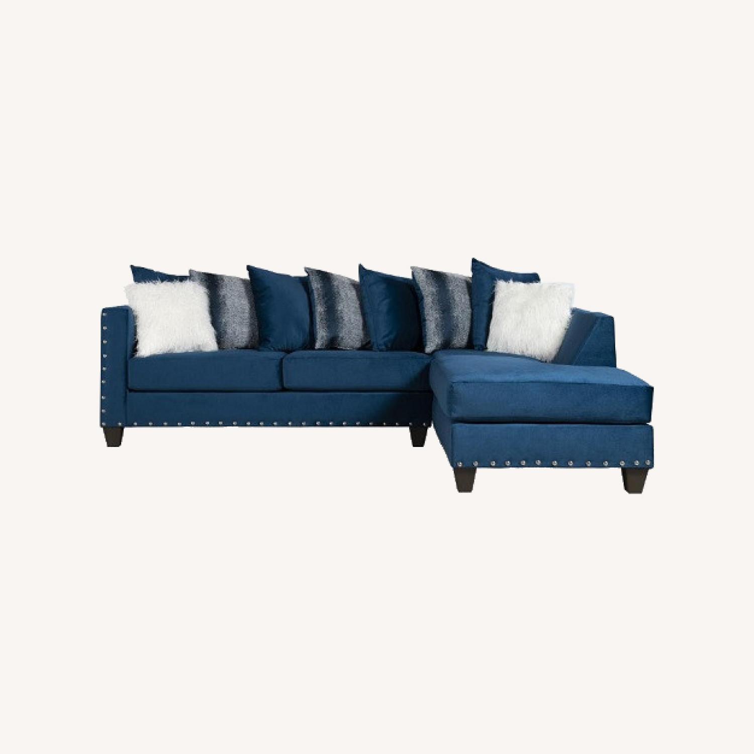 Bob's Discount Diva Blue Sectional with Swivel Chair - AptDeco