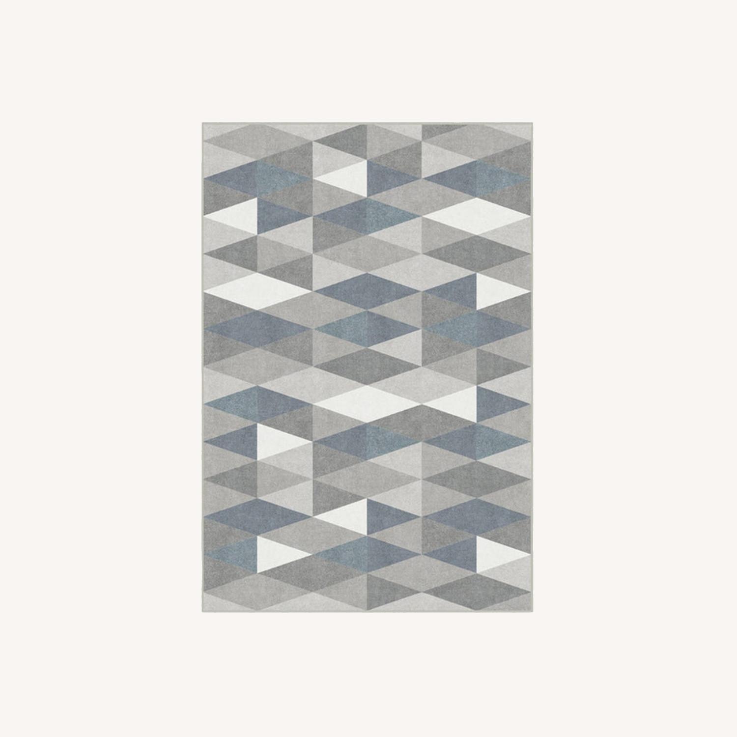 Teal Diamond Ruggable Area Rug - AptDeco