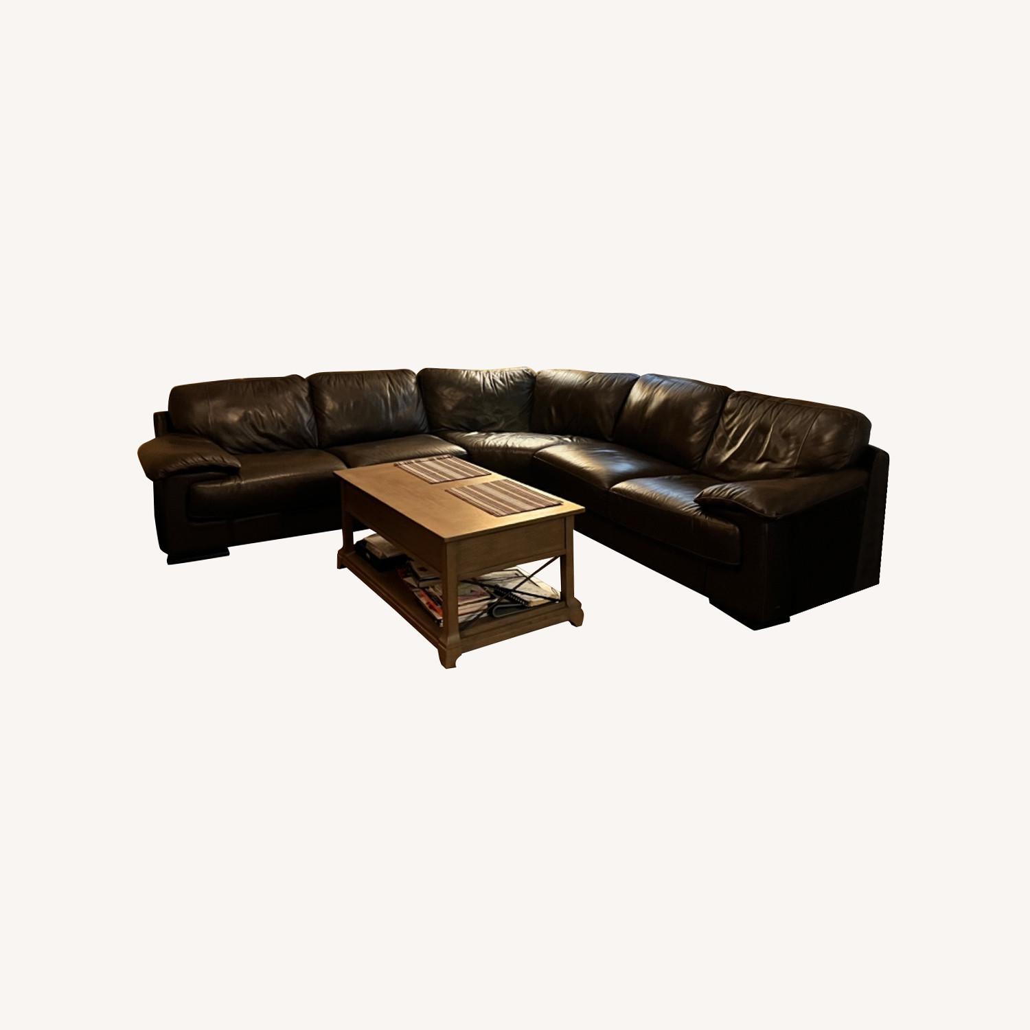 Natuzzi Leather Sectional - AptDeco